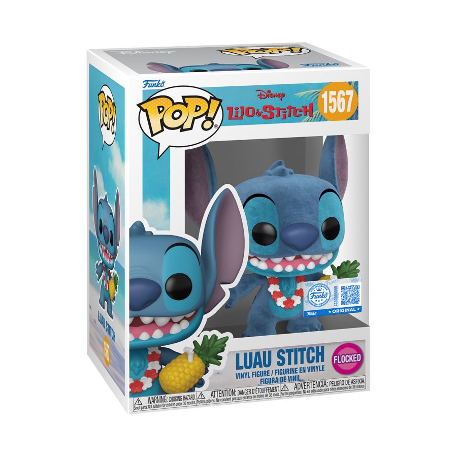 Lilo & Stitch - Luau Stitch US Exclusive Flocked Pop! Vinyl [RS ...